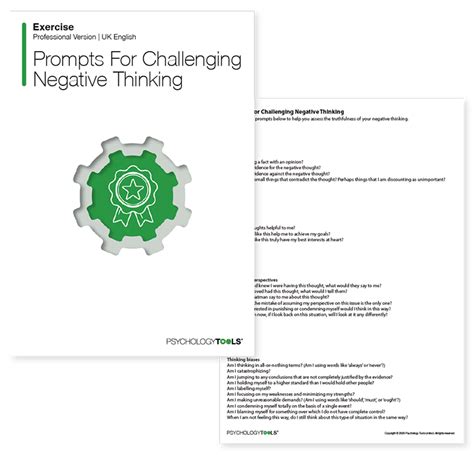 Prompts For Challenging Negative Thinking Archived Psychology Tools