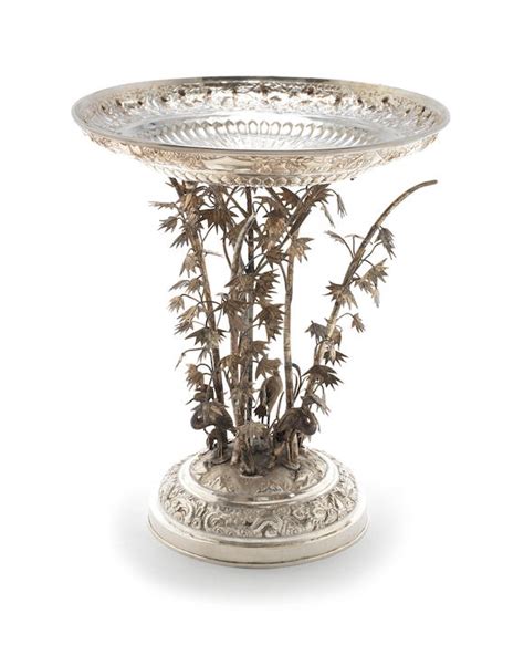 Bonhams A Late 19th Century Chinese Export Silver Comport By Wang