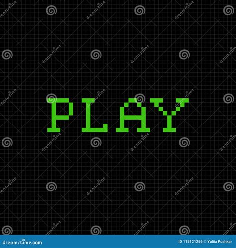 8 Bit Pixel Text Game Pause Menu Cartoon Vector