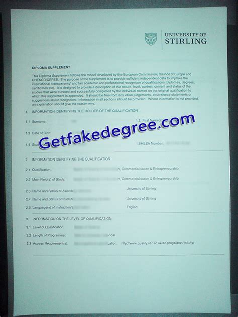 Create Quality University Of Stirling Transcript Buy Fake High School