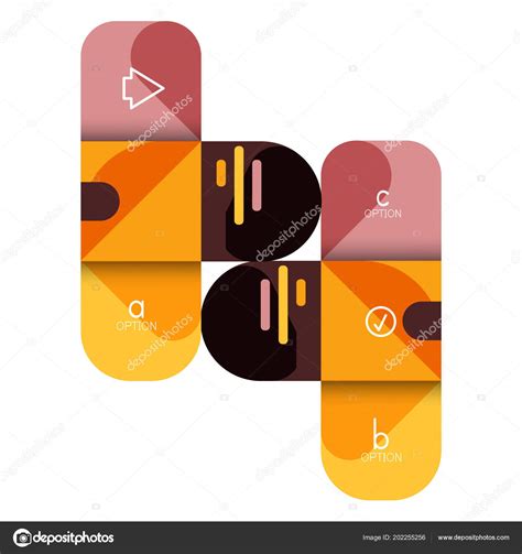 Infographics Option Step Step Rounded Squares Element Chart Graph