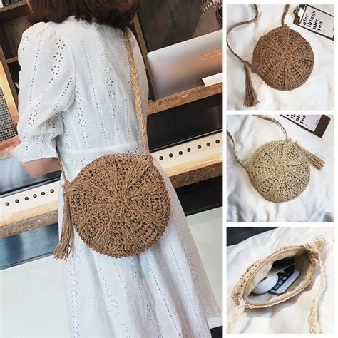 Round Straw Crossbody Bag With Tassel Paul Smith