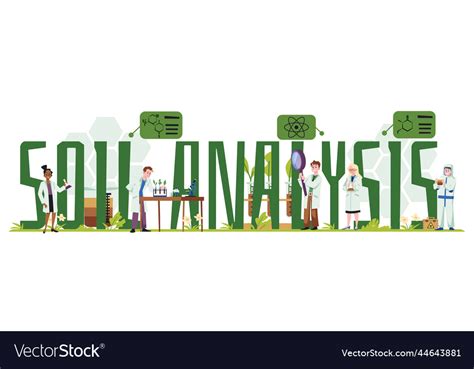 Soil Analysis Typographic Header Flat Royalty Free Vector