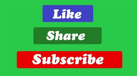 Like Share Subscribe Buttons Green Screen First On YouTube My Teach