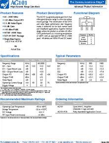 AG101 datasheet