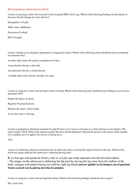 RN Comprehensive Online Practice 2019 B RN ATI Capstone Proctored