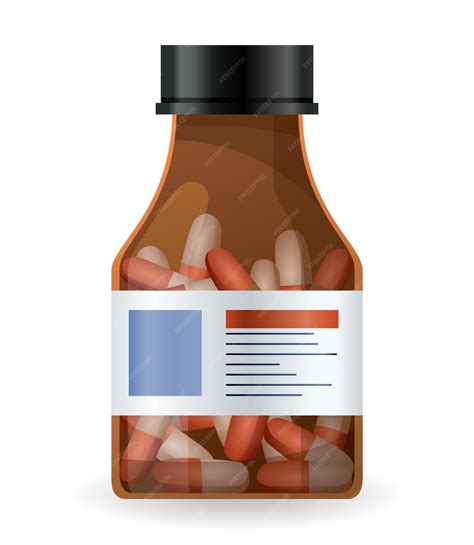 Étiquette De Bouteille De Pilules Et Pilules à Lintérieur Pot Médical