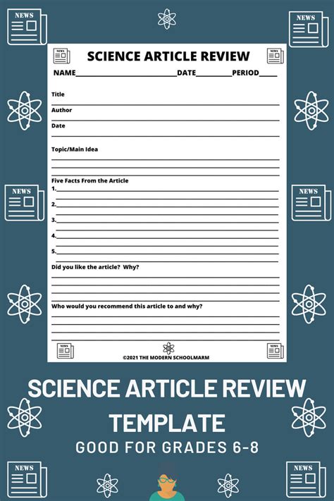 Science Article Review Template The Modern Schoolmarm