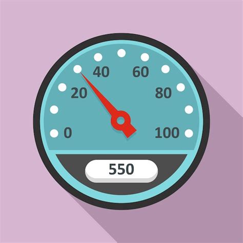 Premium Vector Blue Speedometer Icon Flat Illustration Of Blue