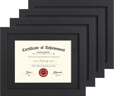 Elskerandhome Certificate Frames 8 5 X 11 Black Fits Diploma 8 5 X 11 With Mat Or 11x14 Without