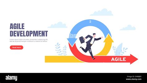 Agile Development Methodology Business Concept Flat Style Design Vector Illustration Stock