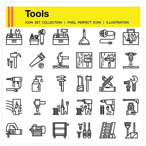 Tools Outline Icon Set 2181870 Vector Art At Vecteezy