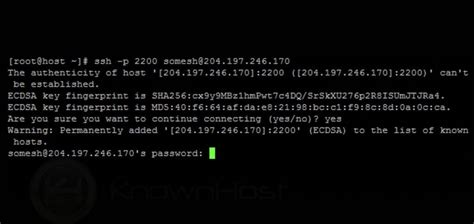 How To Connect With Ssh Knownhost
