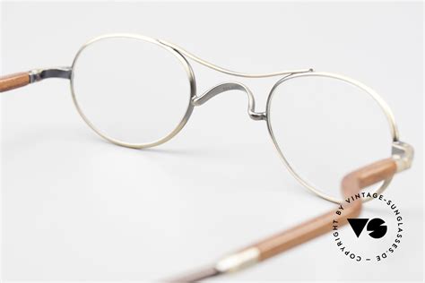Glasses Gold And Wood 352 Luxury Wooden Specs Oval 90s