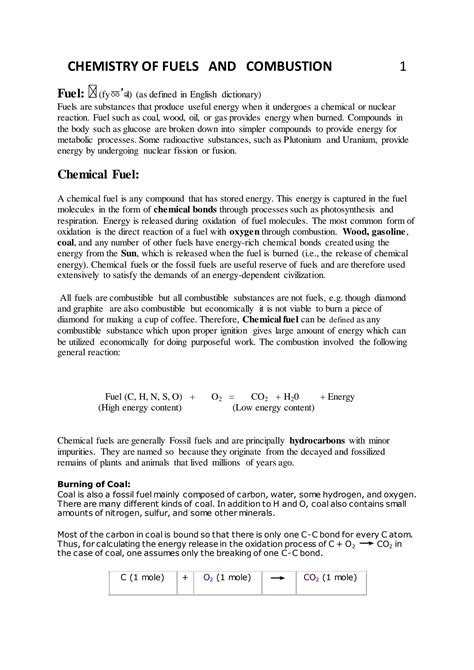 SOLUTION Notes On Fuel And Combustion For Btech First Year Studypool