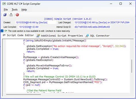 Core Hl7 Script Libraries
