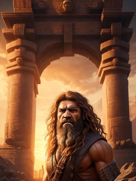 Premium Ai Image A Portrait Of The Face Of Samson A Biblical