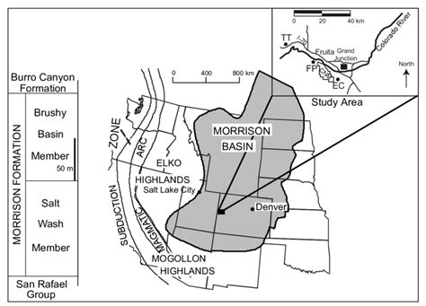 Map Depicting Limits Of The Extent Of Morrison Formation Deposition