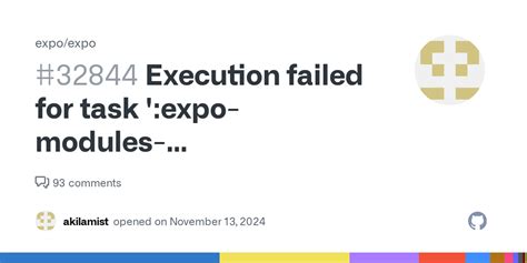 Execution Failed For Task Expo Modules Corecompilereleasekotlin