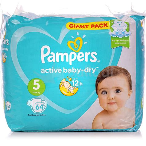 Подгузники PAMPERS Active Baby-Dry 5 Junior 11-16кг 64шт купить за 1 ...