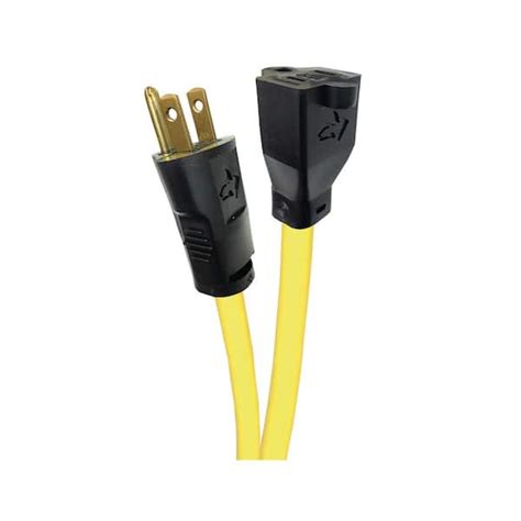Husky 100 Ft 12 3 Extension Cord Yellow Hd 1004823555 The Home Depot