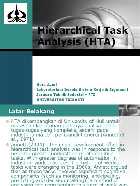 Hierarchical Task Analysis Hta Pekan 9 Pdf