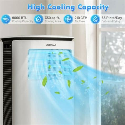 Costway 9000 Btu 3 In 1 Portable Air Conditioner With Fan And
