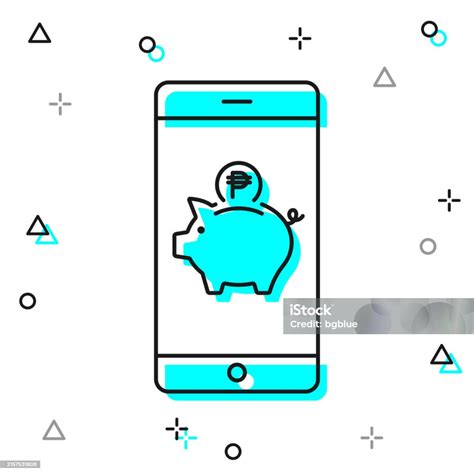 スマートフォンでペソ節約白い背景に線のアイコン Eコマースのベクターアート素材や画像を多数ご用意 Eコマース アイコン