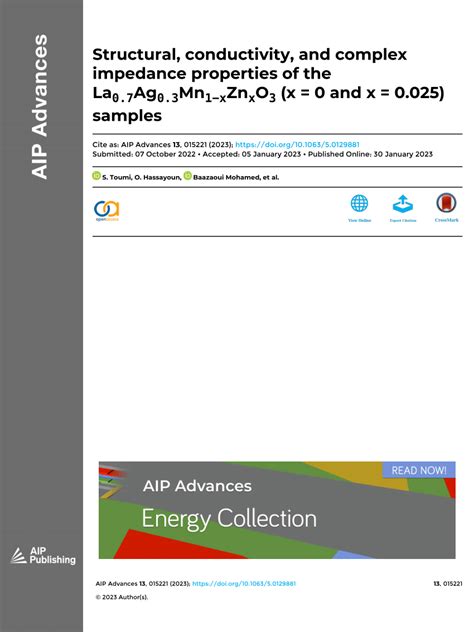 PDF Structural Conductivity And Complex Impedance Properties Of The