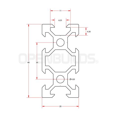 V Slot 20x40 Linear Rail Aluminum Extrusion Profile V Slot 20x40 Linear Rail Aluminum Extrusion Profile