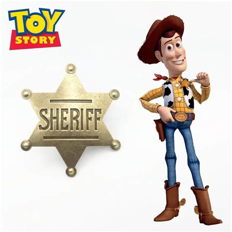 Disney Toy Story Retro Metal Pins Sheriff Woody Bag Brooch Cartoon