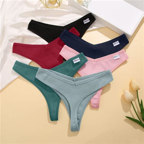 Cute Byte PCS Set G String Panties Waffle Cotton Women S Underwear Sexy Panties Female
