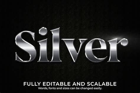 Premium Psd Silver Editable 3d Text Effects Template