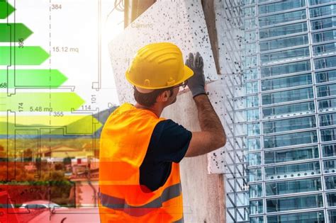 Premium Photo Polystyrene Thermal Cladding For Energy Saving On A Construction Site