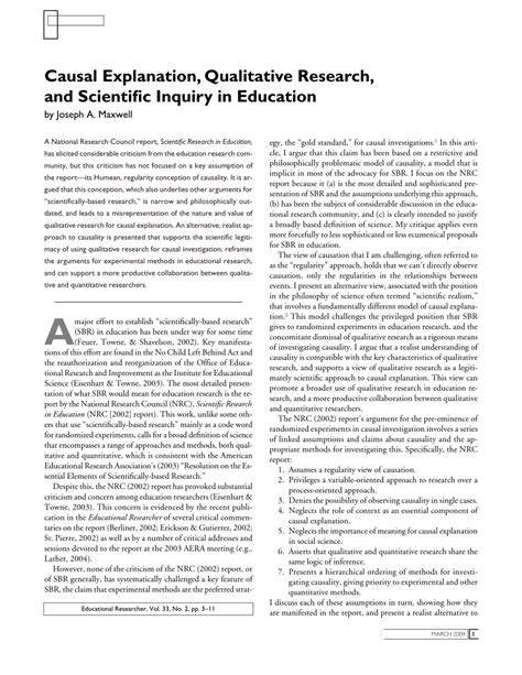 Pdf Causal Explanation Qualitative Research And Scientific Inquiry