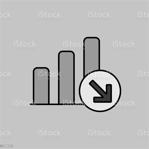 Decrease Outline Grayscale Icon Office Sign Stock Illustration Download Image Now Arrow
