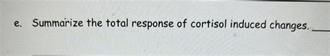 Solved E Summarize The Total Response Of Cortisol Induced Chegg