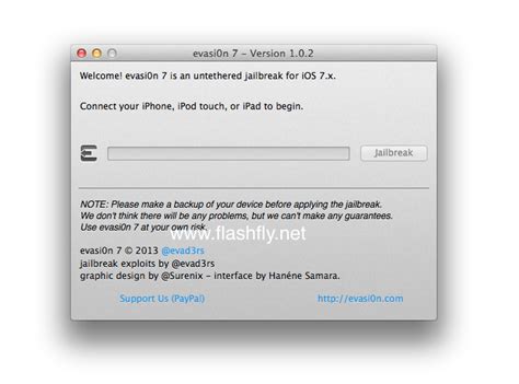 ดาวนโหลด evasi0n7 เครองมอแหกคก iOS 7 สำหรบ Windows และ Mac OS