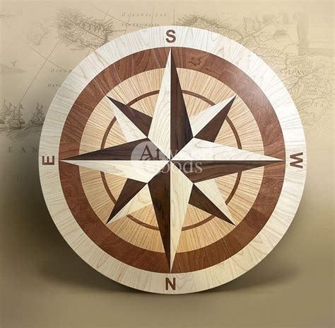 24 Wood Floor Medallion Bay Compass Rose Inlay Wooden Floor