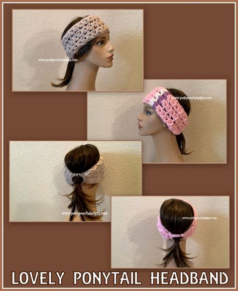Posh Pooch Designs The Lovely Ponytail Headband Crochet Pattern