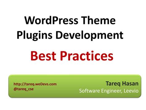 Wordpress Theme And Plugin Development Best Practices Phpxperts Seminar