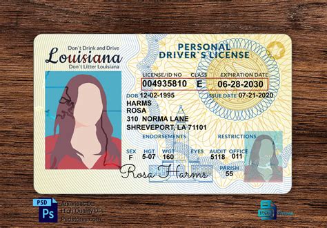 Louisiana Driver License Template Psd Stores