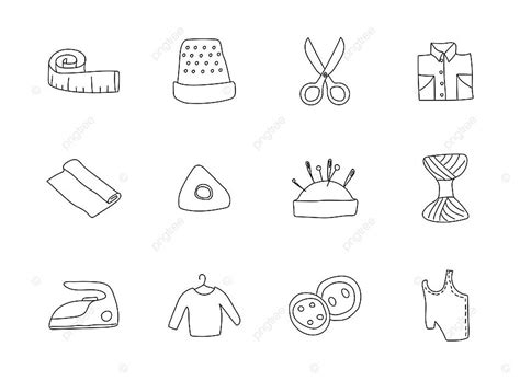 linear vector tailoring icons for web mobile and print vector isolated