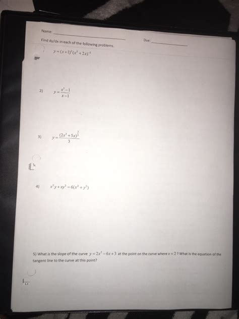 Solved Find Dy Dx In Each Of The Following Problems What It Chegg Com
