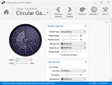 Actipro Gauge For Wpf（英語版） のスクリーンショット