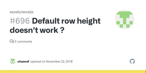 Default Row Height Doesn T Work Issue 696 Exceljs Exceljs GitHub