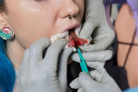 Premium Photo Tongue Splitting Cutting The Tongue One Type Of
