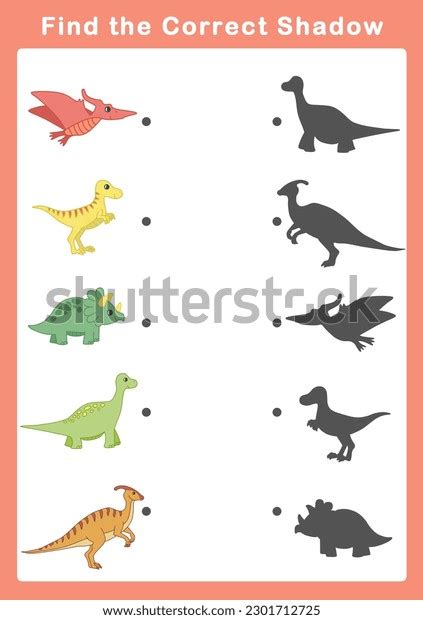 아이들을 위한 그림자 일치 게임 올바른 스톡 일러스트 2301712725 Shutterstock