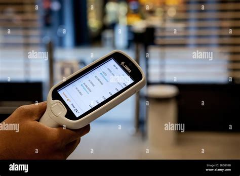 Amsterdam A Hand Scanner In An Albert Heijn Supermarket On