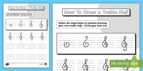 How To Draw A Treble Clef Activity Teacher Made Twinkl